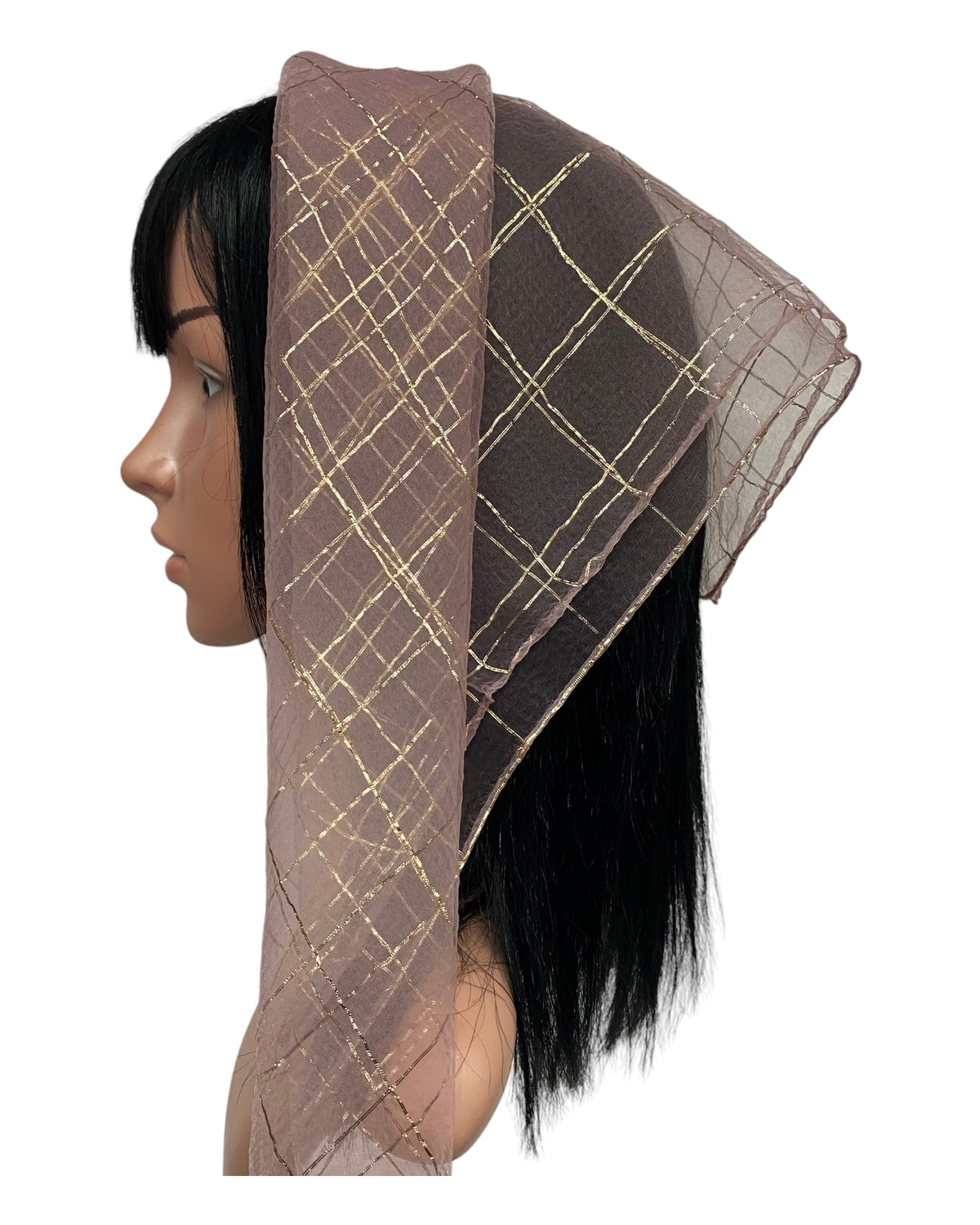 Gold Lurex (Checkered) | Square | Blush Pink — Continental Textiles