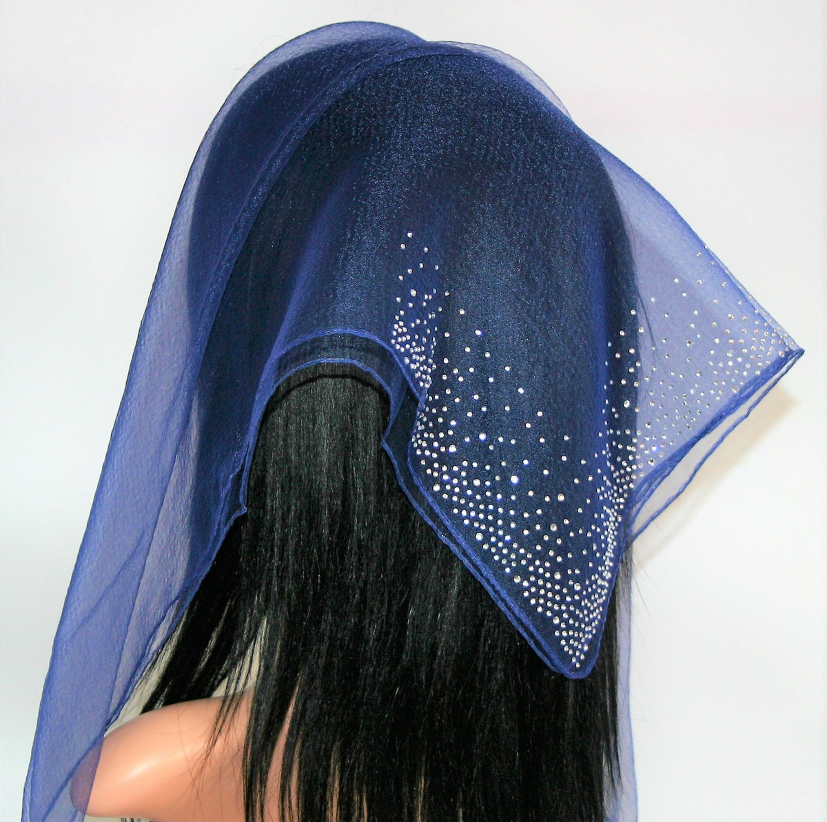Square Solid | Rhinestone | Waterfall Corner | Navy Blue — Continental ...